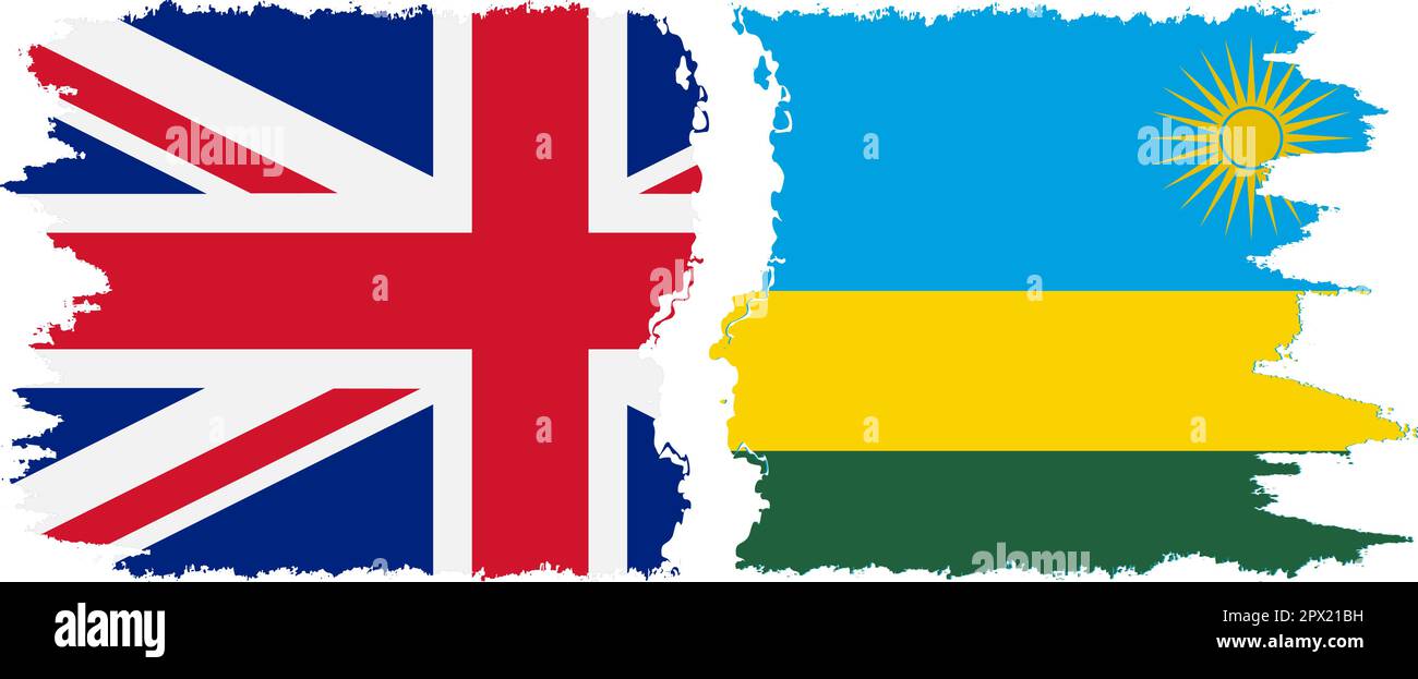 Rwandan and UK grunge flags connection, vector Stock Vector Image & Art ...
