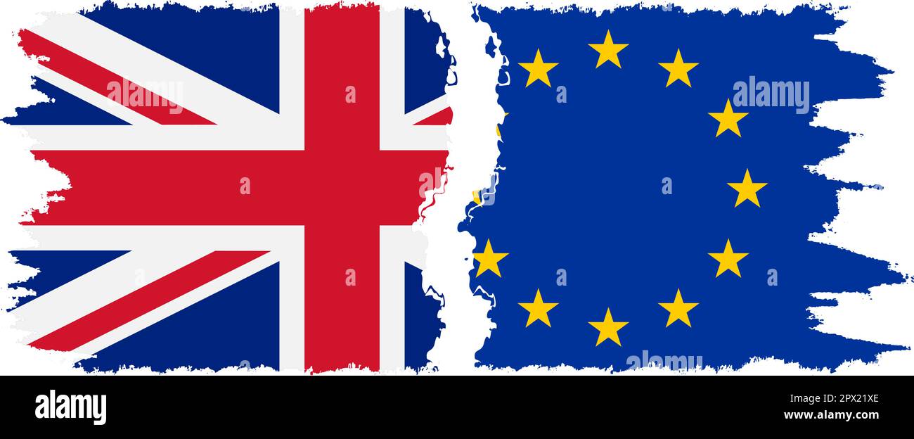 EU and UK grunge flags connection, vector Stock Vector Image & Art - Alamy