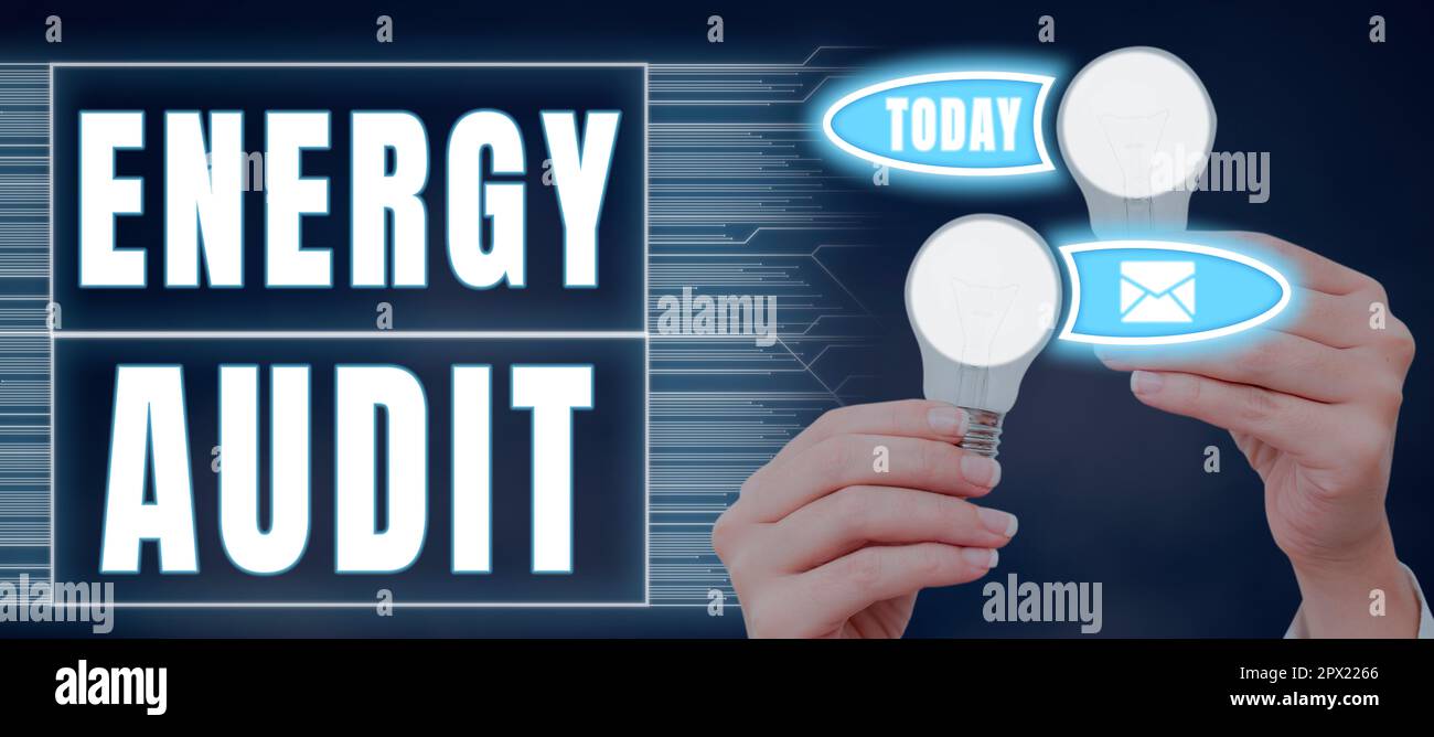 Inspiration showing sign Energy Audit, Business showcase assessment of ...
