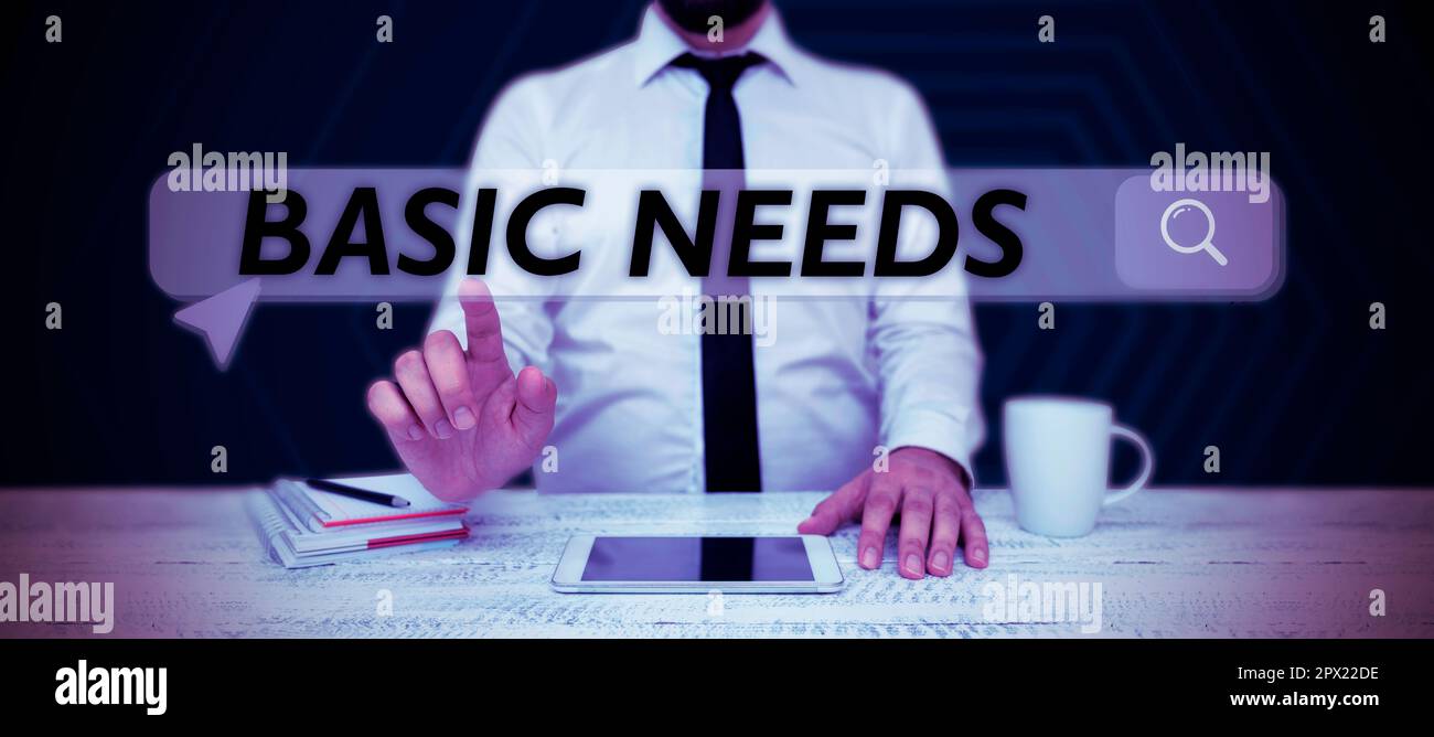 Inspiration showing sign Basic Needs, Business approach something that ...