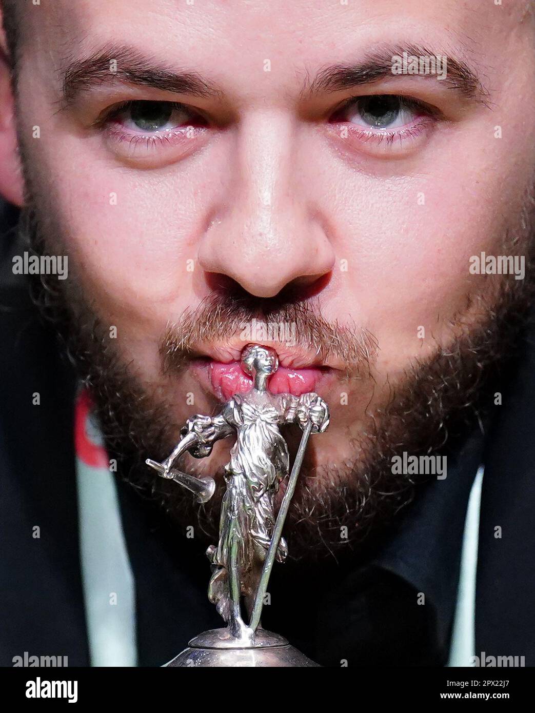 Luca Brecel celebrates after winning the final against Mark Selby (not ...