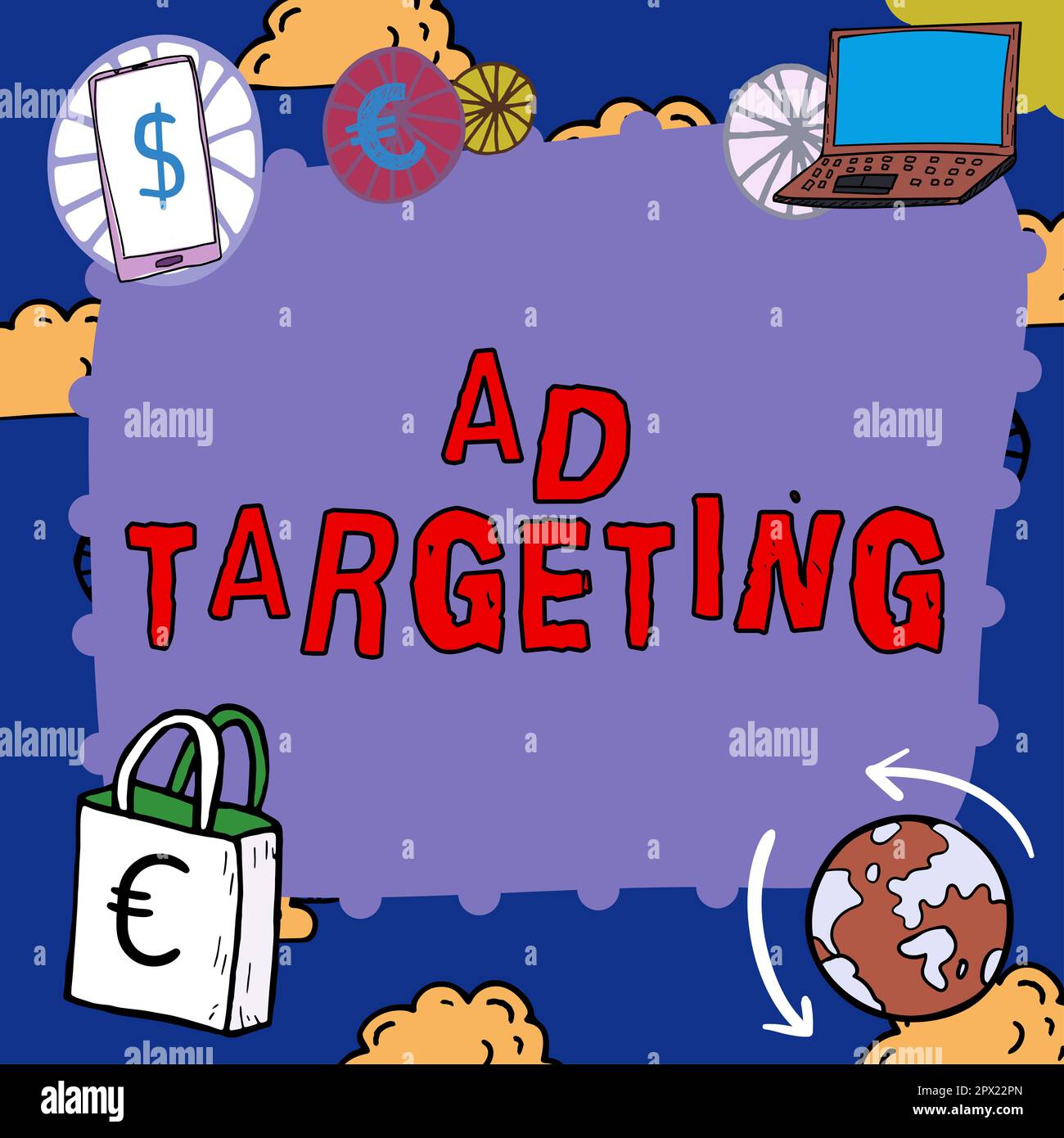 Handwriting text Ad Targeting, Concept meaning target the most ...