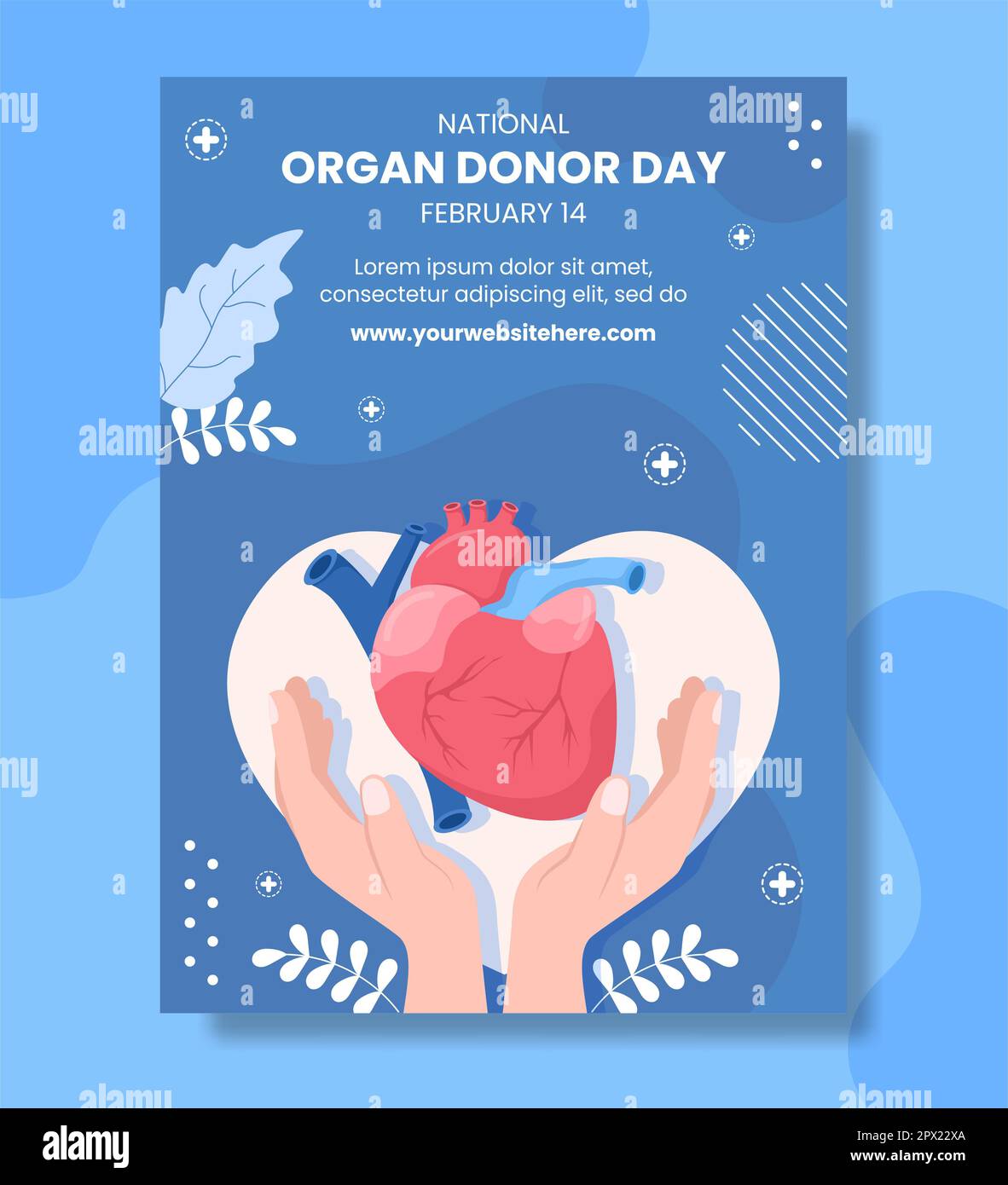 World Organ Donation Day Poster Flat Cartoon Hand Drawn Background ...