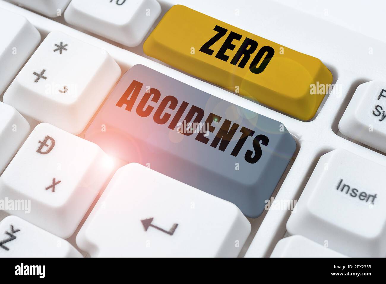 Hand writing sign Zero Accidents, Concept meaning important strategy ...