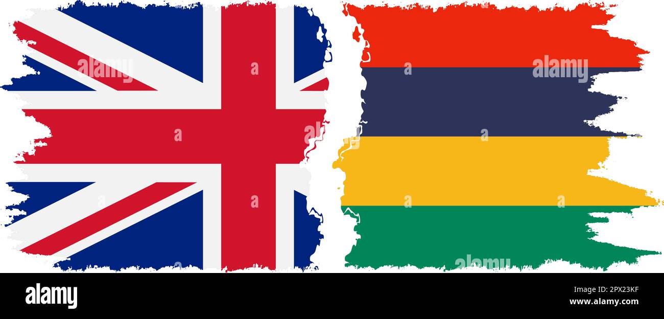 Mauritius and UK grunge flags connection, vector Stock Vector Image ...