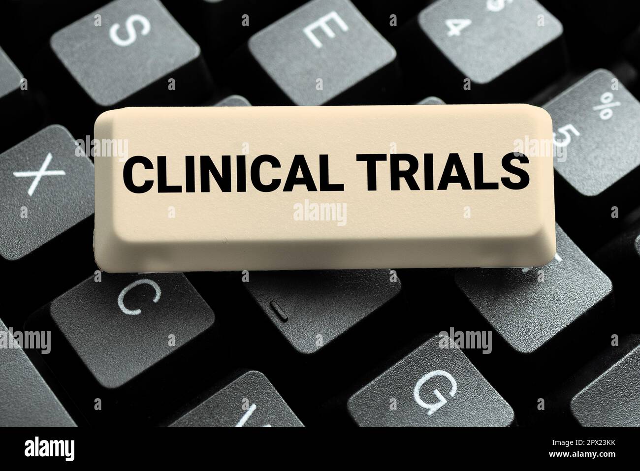 Sign displaying Clinical Trials, Business idea Research investigation ...