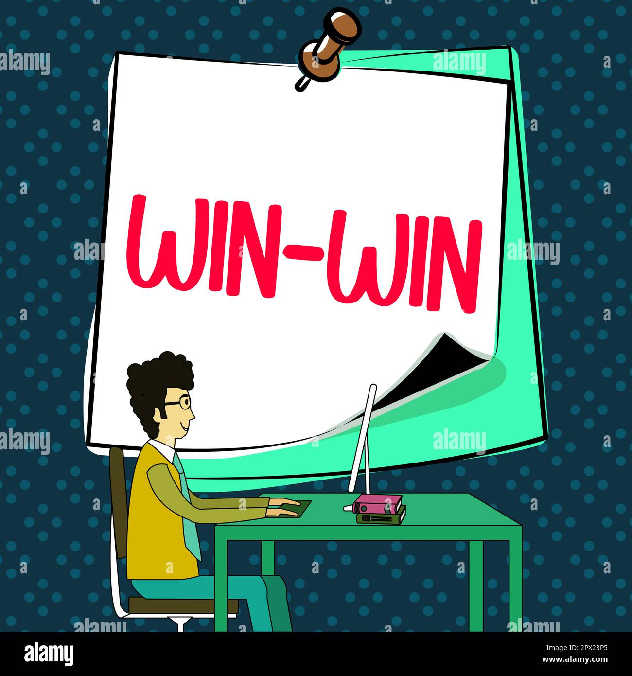 Hand writing sign Win Win, Concept meaning Strategy for both parts ...