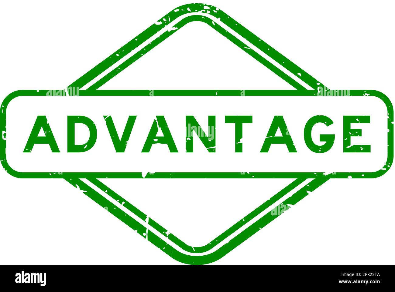 Grunge green advantage word rubbber seal stamp on white background ...
