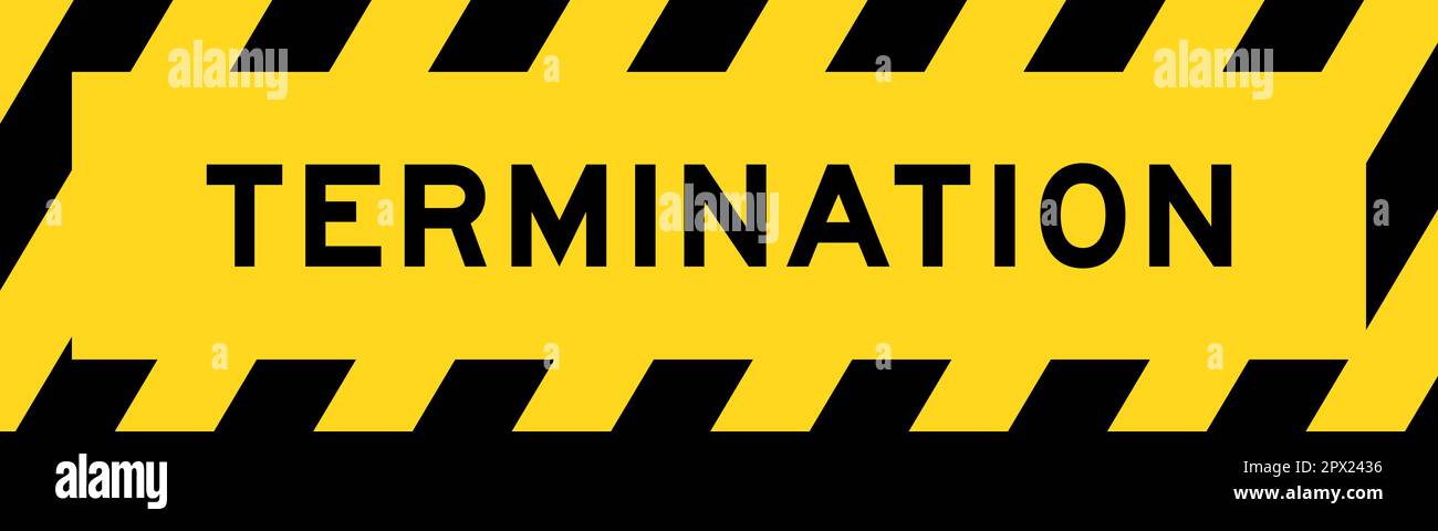 Yellow and black color with line striped label banner with word ...