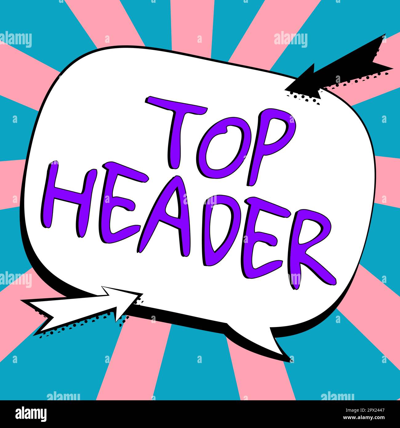 Text showing inspiration Top Header, Word Written on text at the top of ...