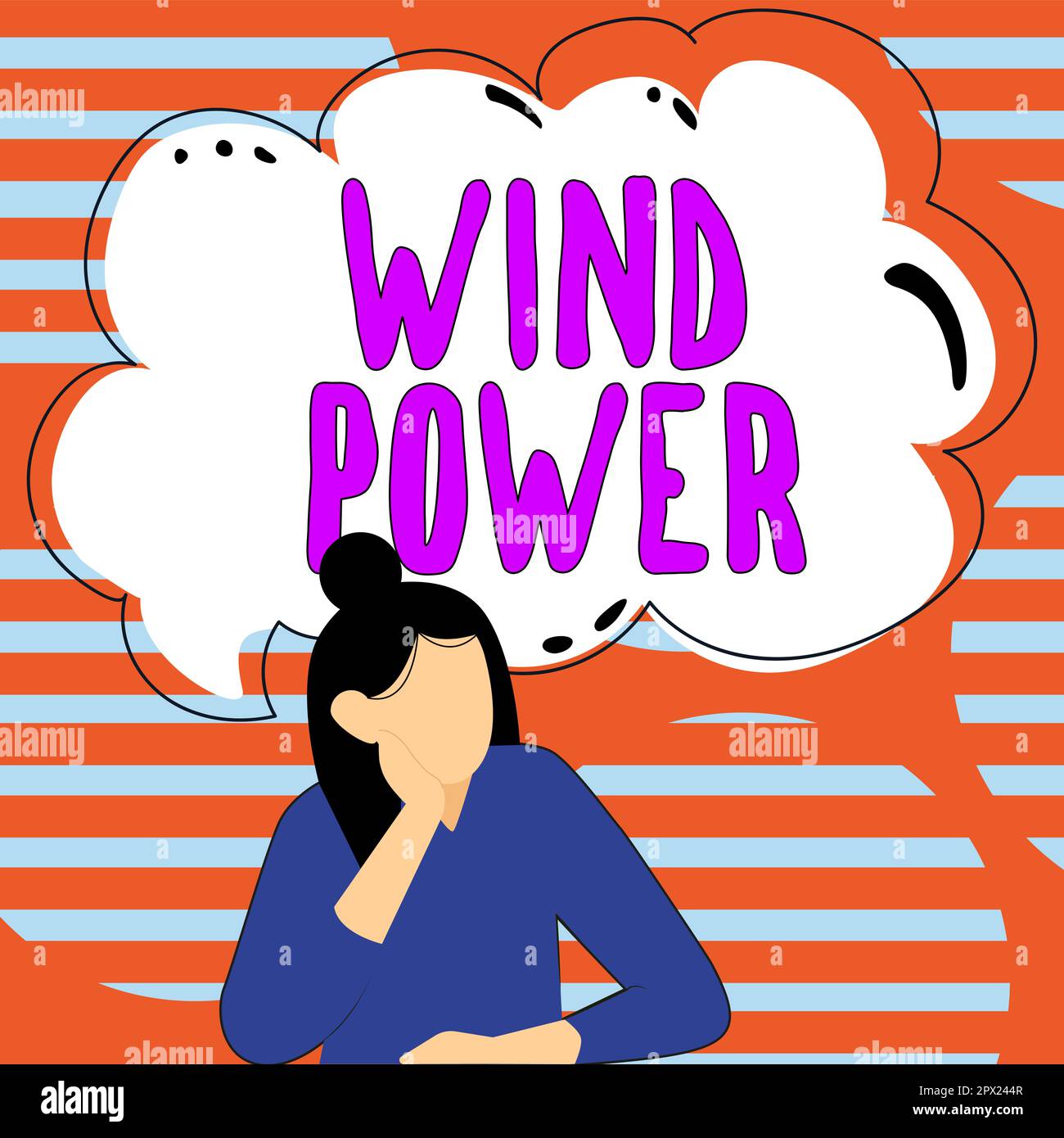 Conceptual caption Wind Power, Concept meaning use of air flow to ...