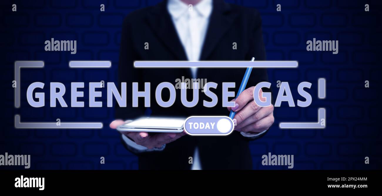 Inspiration showing sign Greenhouse Gas, Word Written on carbon dioxide ...
