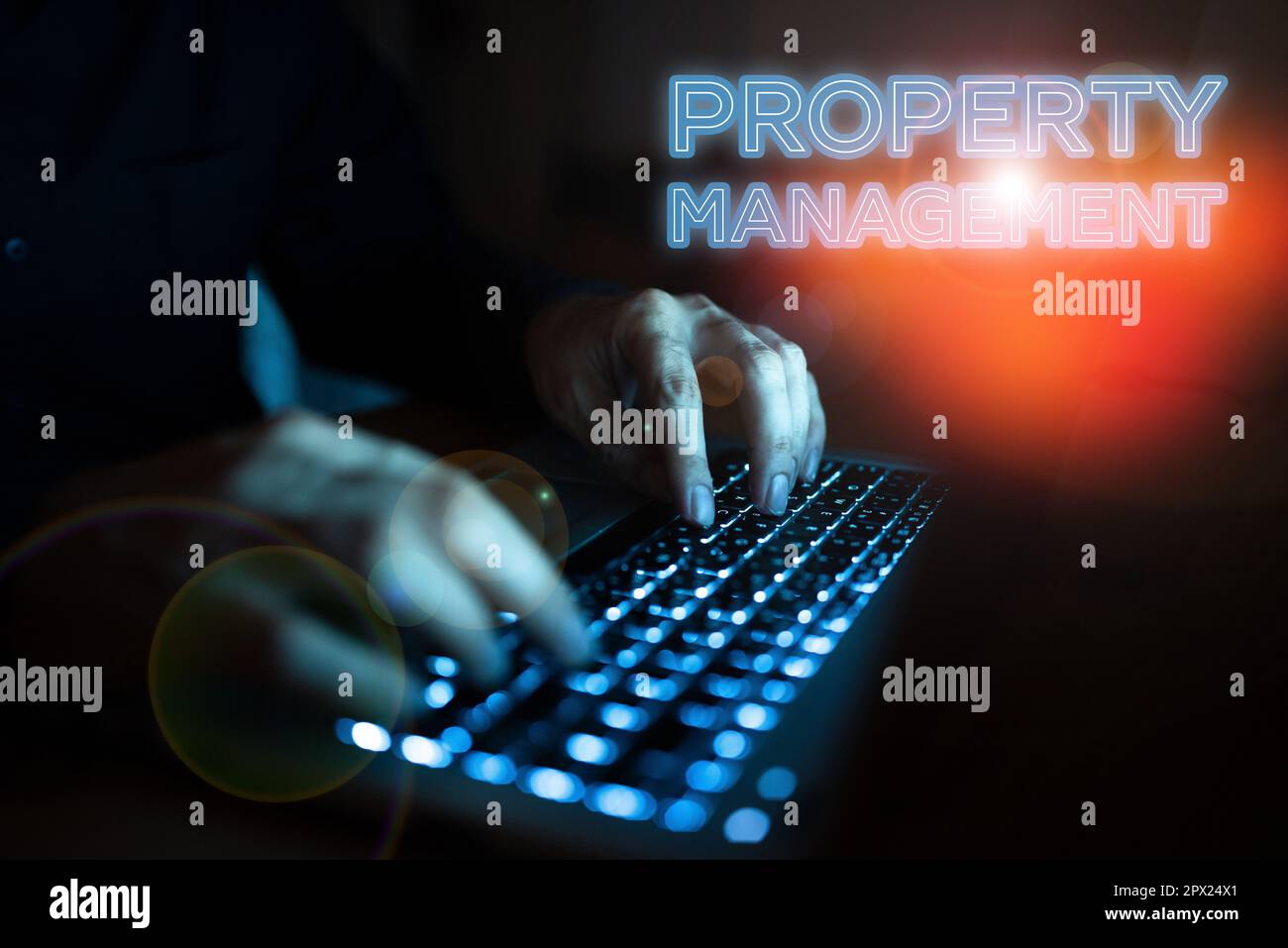 Hand writing sign Property Management, Business showcase Overseeing of ...
