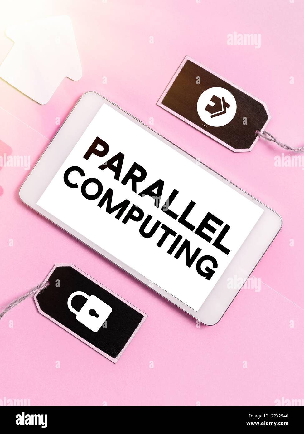 Handwriting text Parallel Computing, Internet Concept simultaneous calculation by means of ...