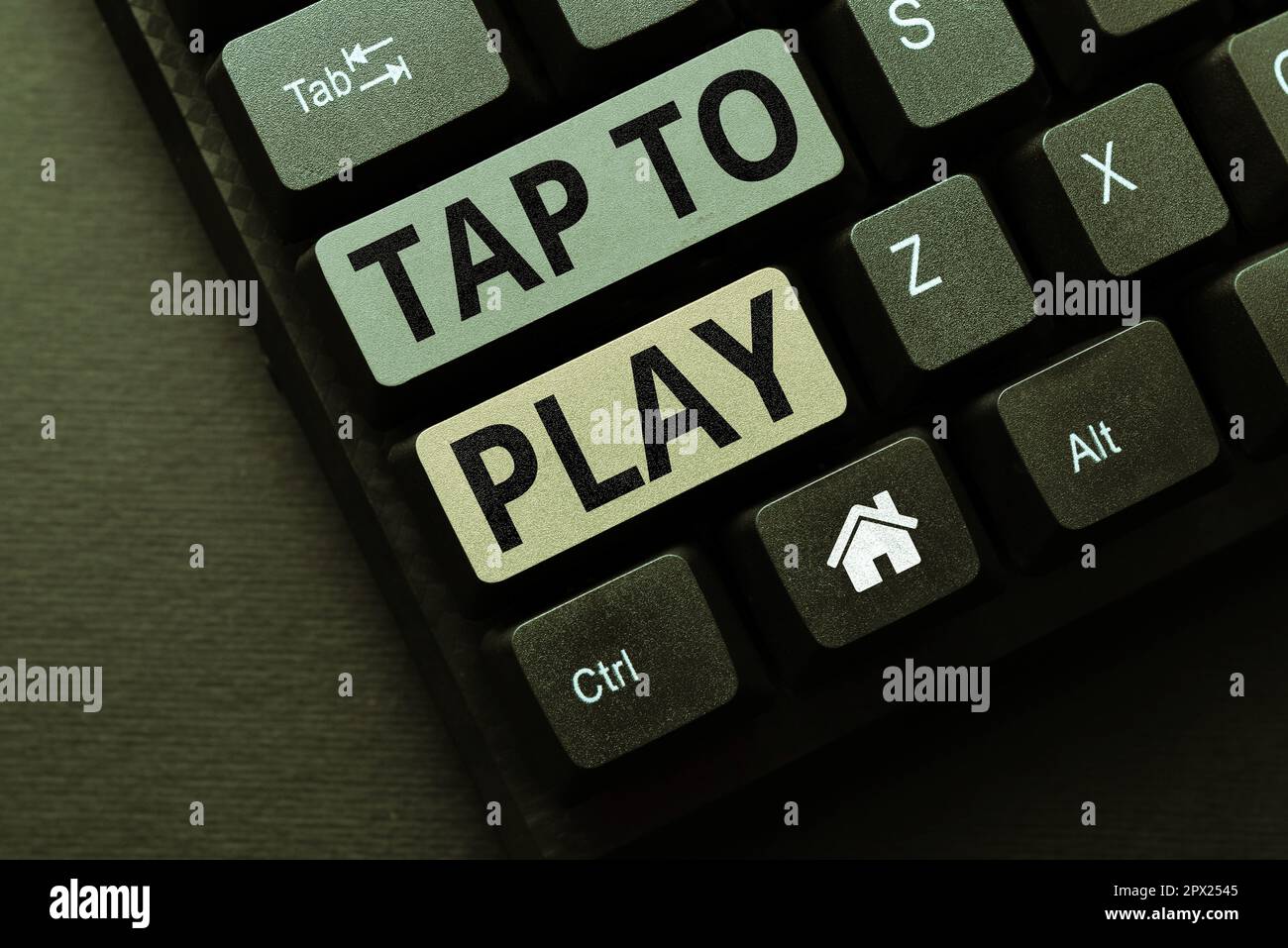 Hand writing sign Tap To Play, Business concept Touch the screen to ...