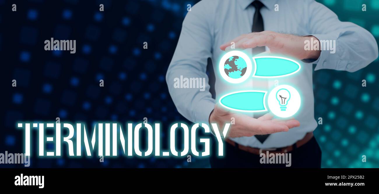 Sign displaying Terminology, Word for Terms used with particular ...