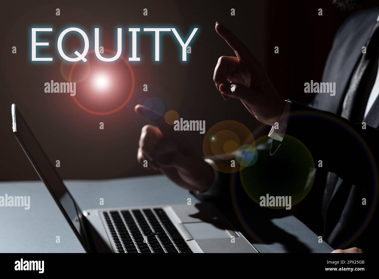 Conceptual display Equity, Word Written on quality of being fair and ...