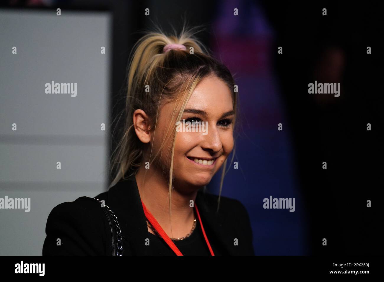 Luca Brecel's girlfriend Laura Vanoverberghe after the final on day ...