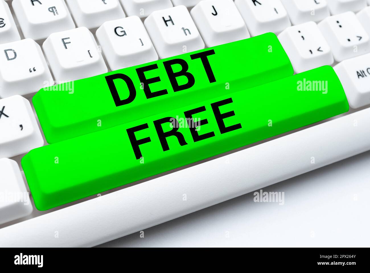 Sign displaying Debt Free, Word for Financial freedom Not owing any ...