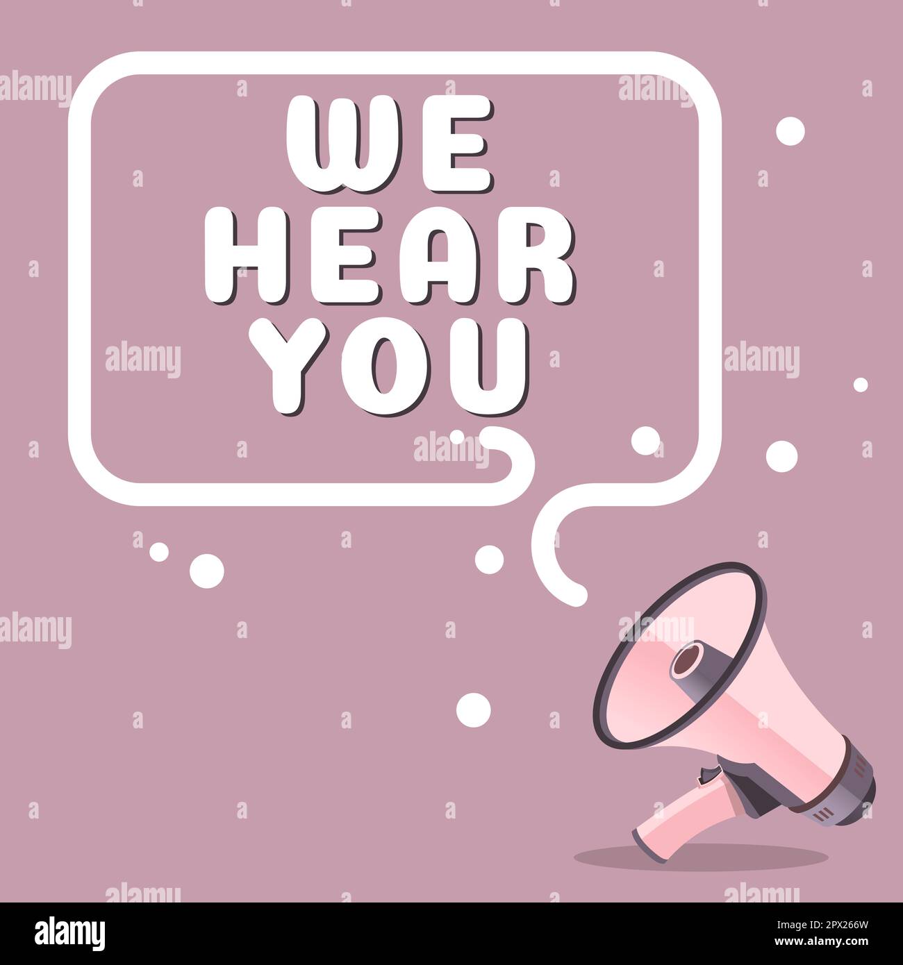 Text sign showing We Hear You, Internet Concept Listening intently ...