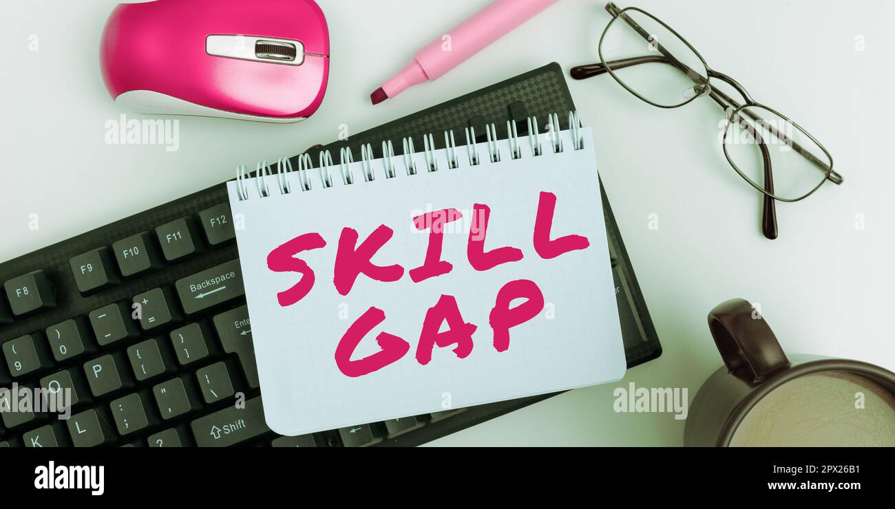 Text showing inspiration Skill Gap, Word for Refering to a person's ...