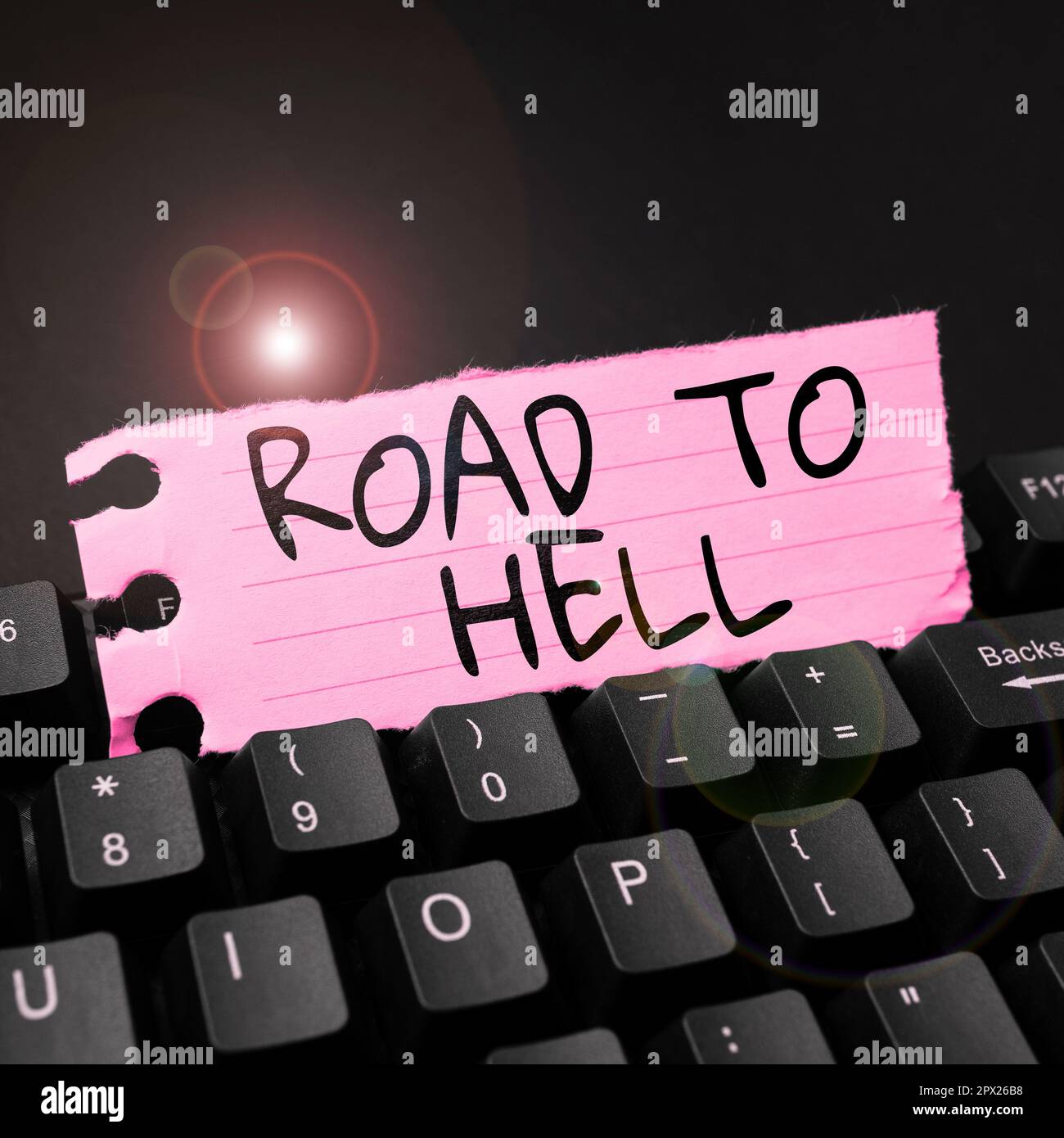 Conceptual caption Road To Hell, Business approach Extremely dangerous ...