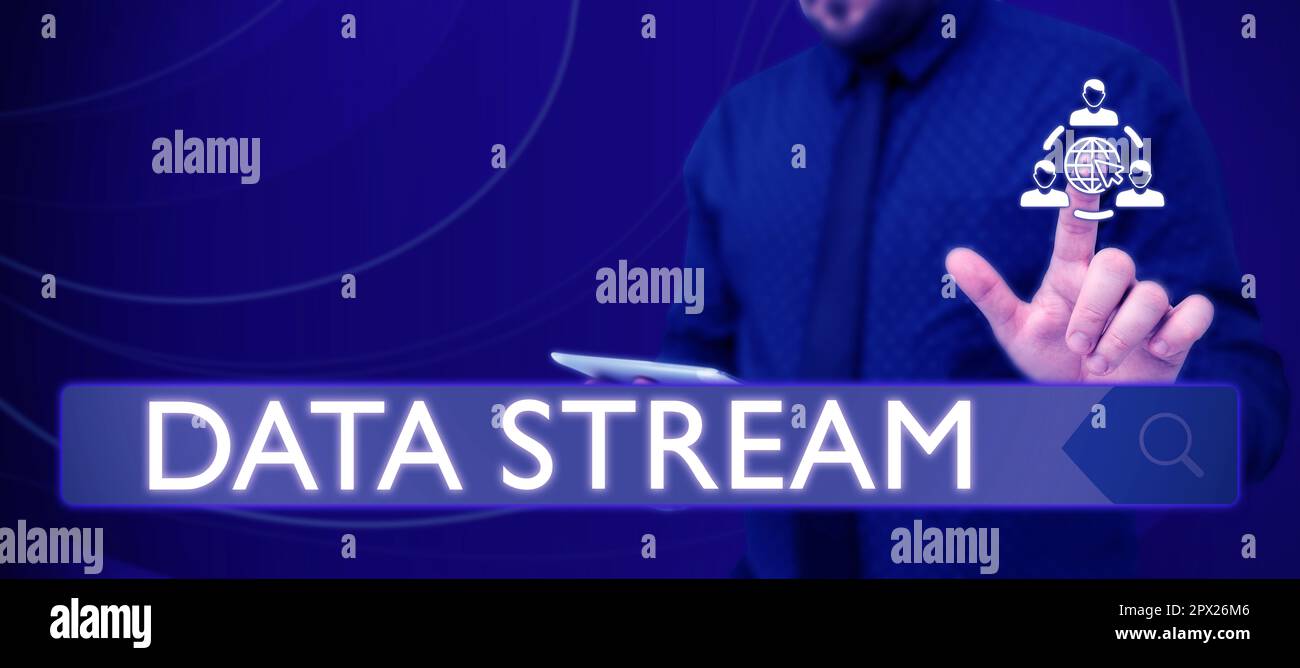 Sign Displaying Data Stream Concept Meaning Sequence Of Digitally Encoded Coherent Signals Used