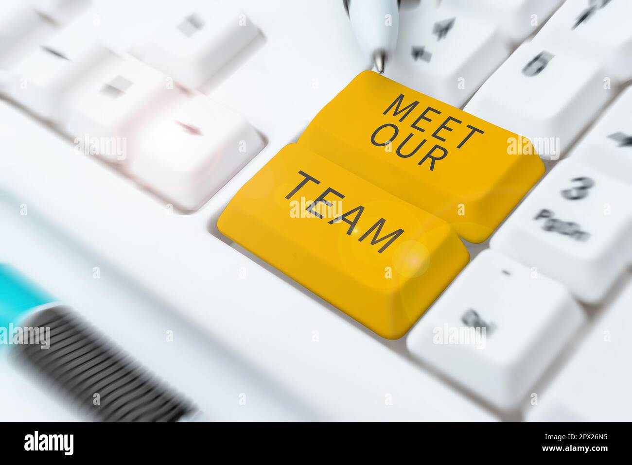 Text caption presenting Meet Our Team, Business concept introducing ...
