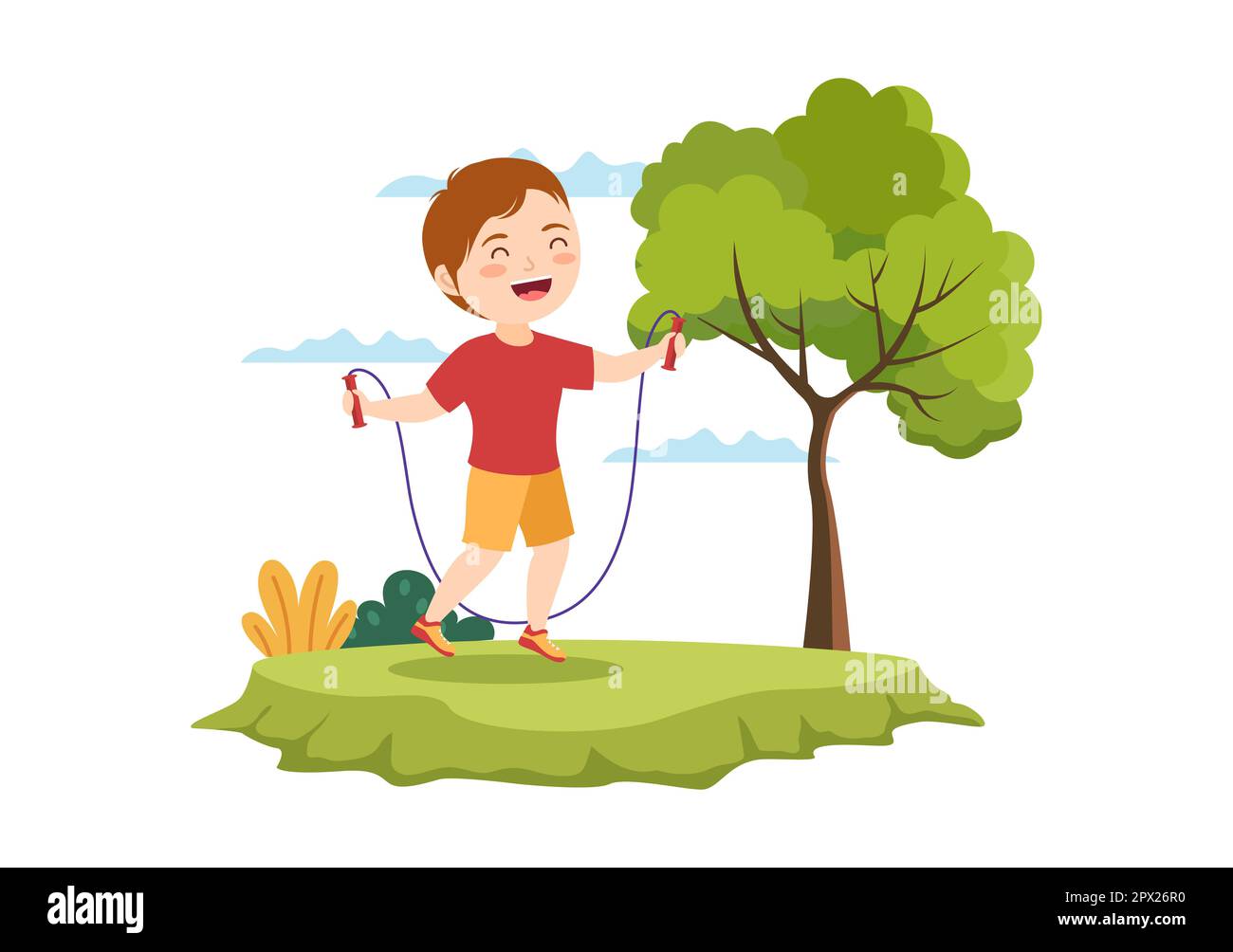 Jump Rope Illustration with Kids Playing Skipping Wear Sportswear in ...