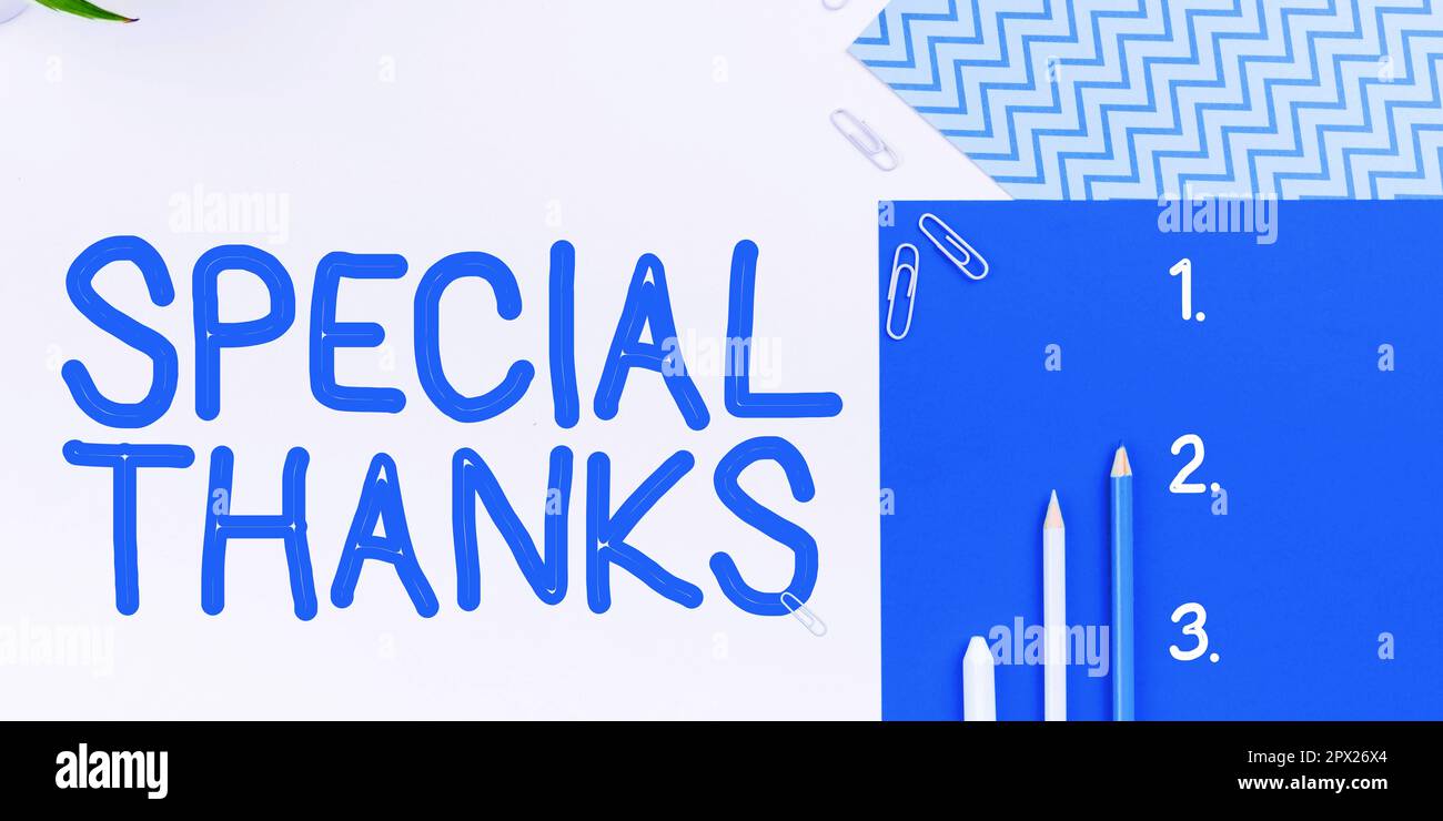 Writing displaying text Special Thanks, Internet Concept expression of ...