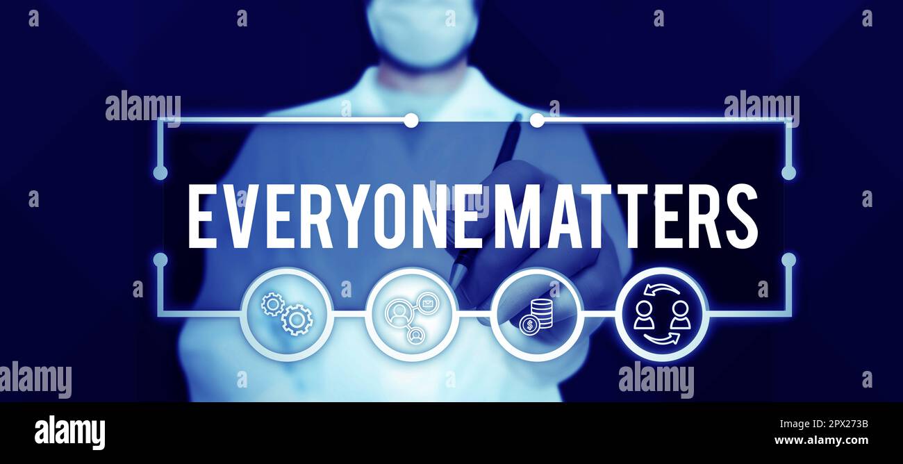 Conceptual caption Everyone Matters, Internet Concept all the people ...