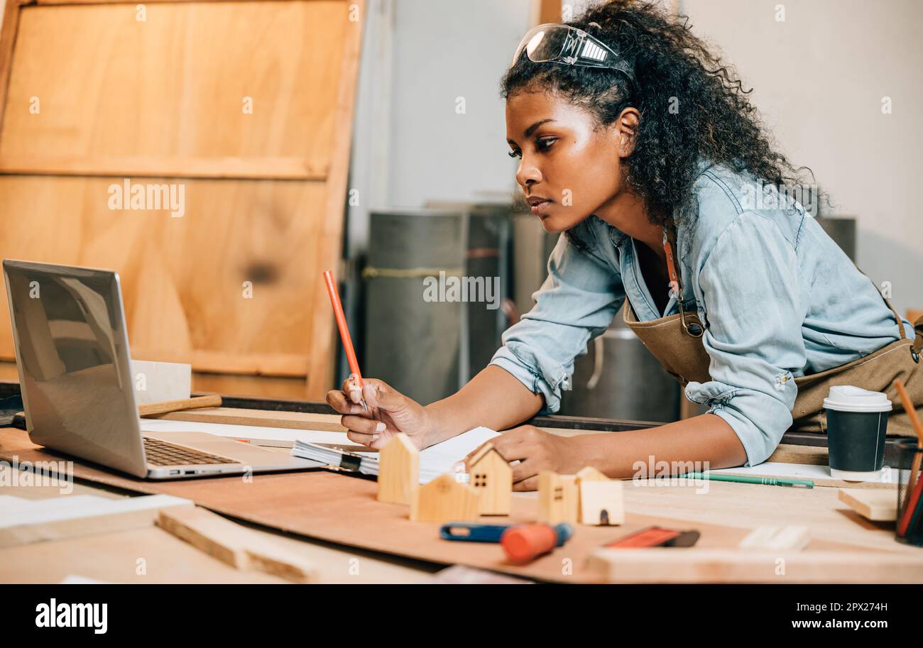 Carpenter america black woman curly hair drawings on paper work with ...