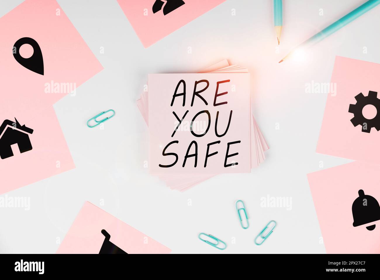 Conceptual caption Are You Safe, Business idea Free from danger Not ...