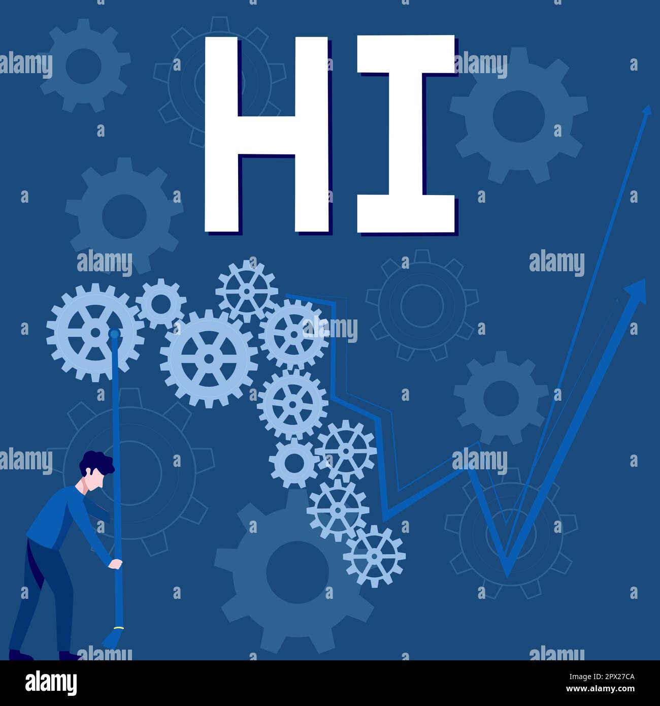 Sign displaying Hi, Business approach used as a greeting or to begin a ...