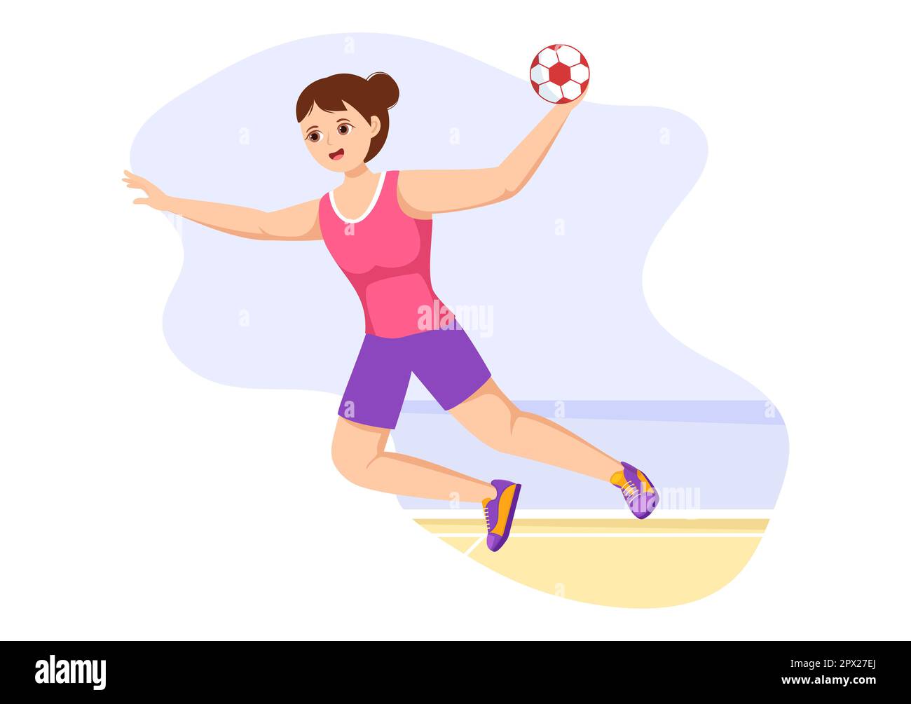 Handball Illustration of a Player Touching the Ball with His Hand and ...
