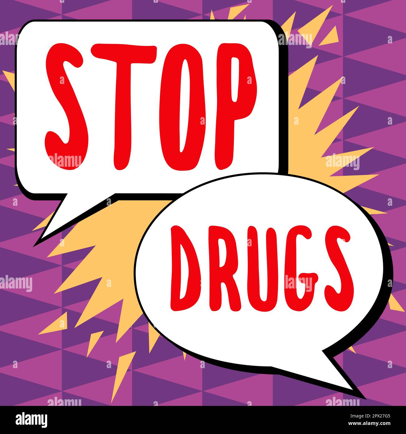 Text caption presenting Stop Drugs, Word Written on put an end on ...