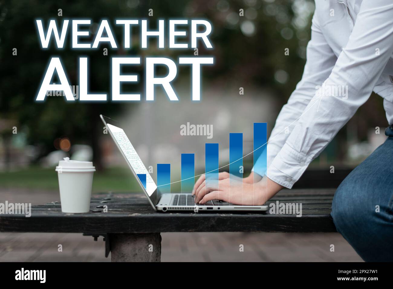 Sign displaying Weather Alert, Internet Concept urgent warning on the ...