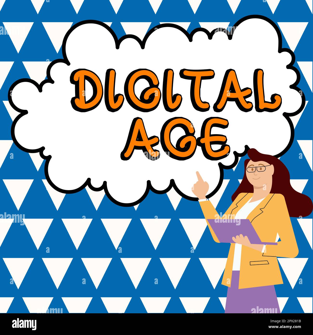 Text caption presenting Digital Age, Internet Concept introduction of ...