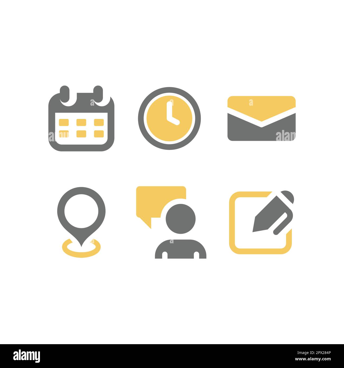 Date, time and address vector icon set. Contact us glyph icons Stock ...