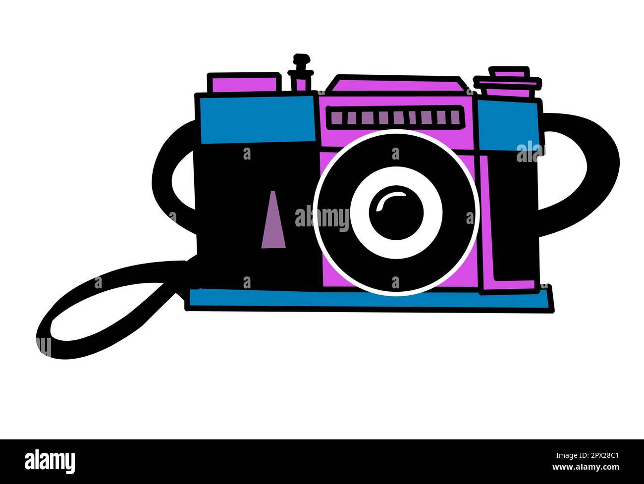 A camera in the style of the 90s. Photo camera. Art and creativity ...