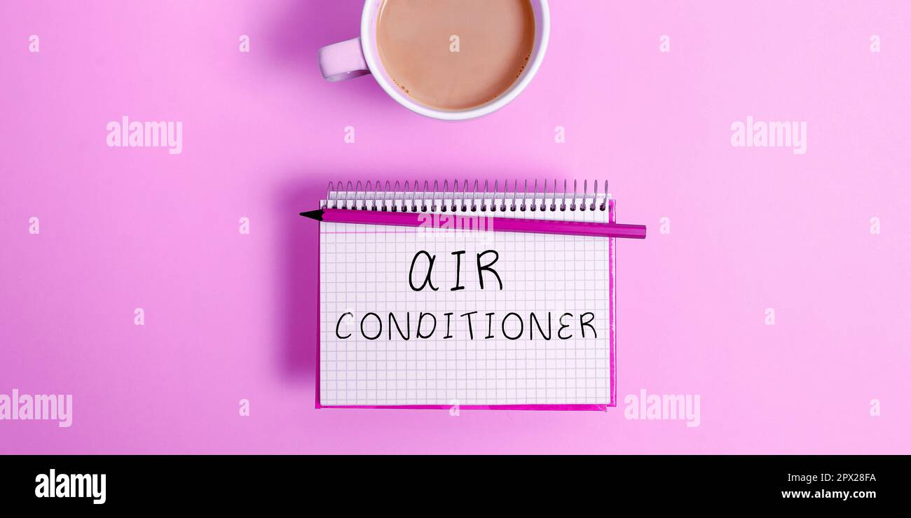 Writing displaying text Air Conditioner, Word Written on apparatus for ...