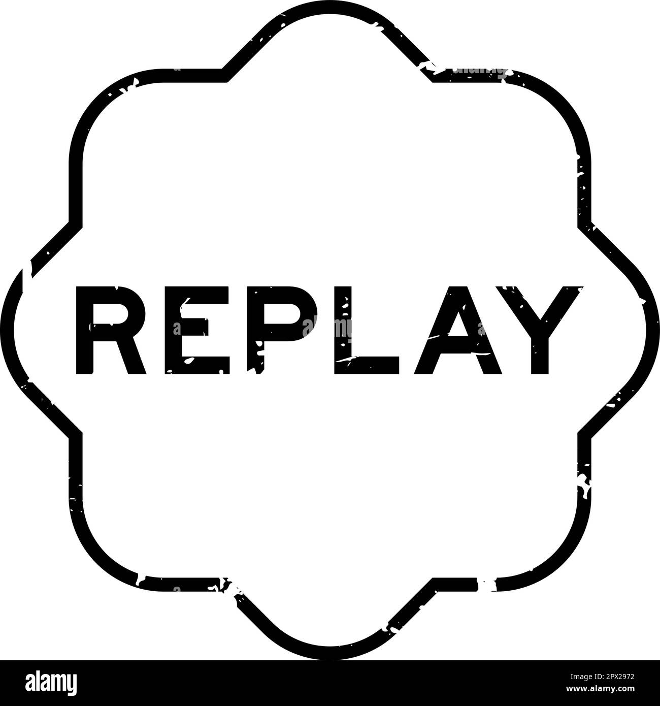 Grunge black replay word rubber seal stamp on white background Stock ...
