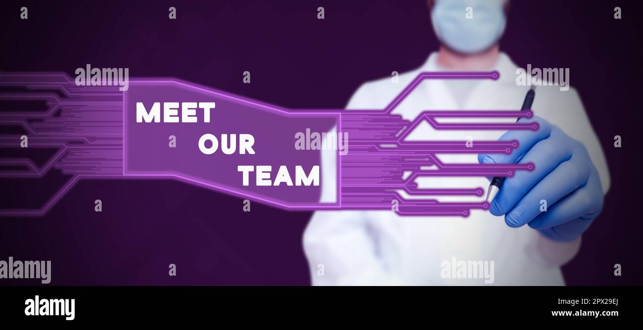 Text showing inspiration Meet Our Team, Word Written on introducing ...