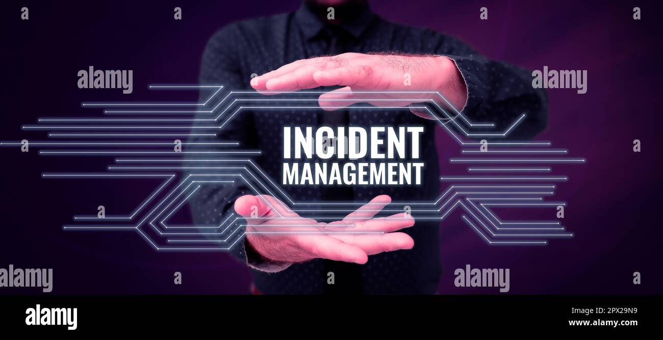 Sign displaying Incident Management, Business showcase Process to ...