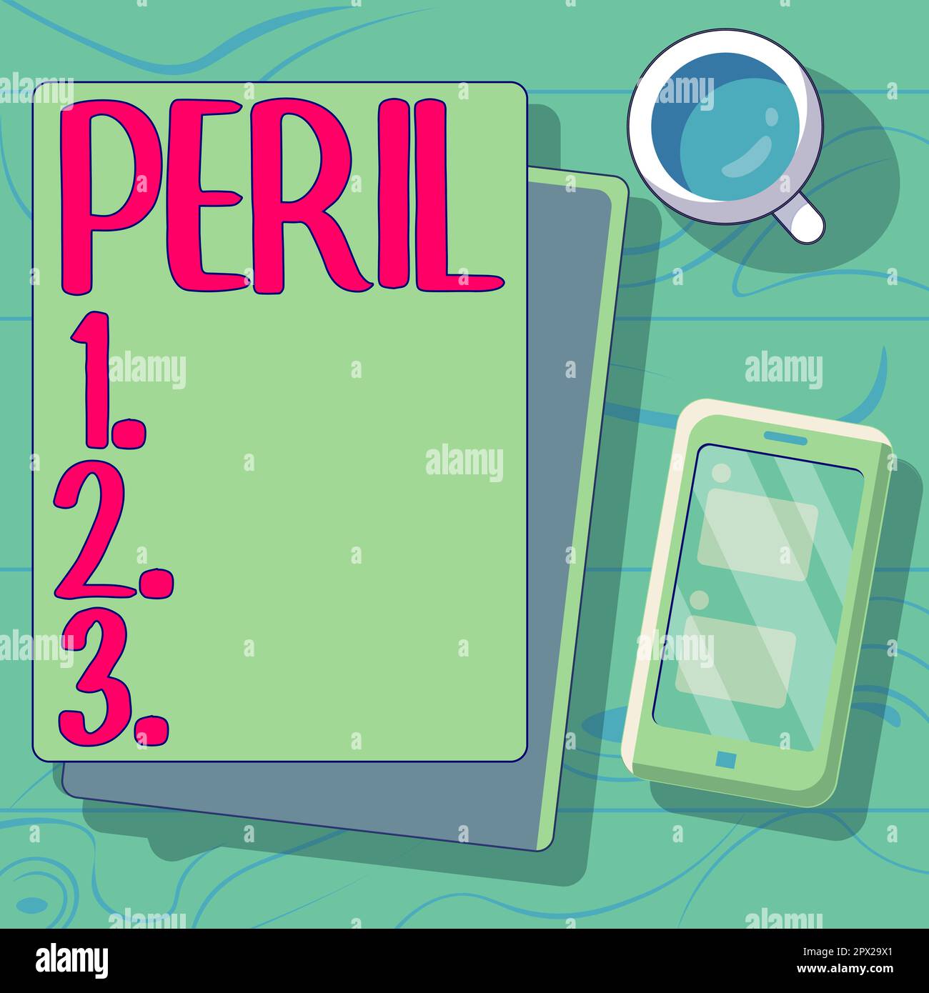 Conceptual display Peril, Business overview indicates something ...