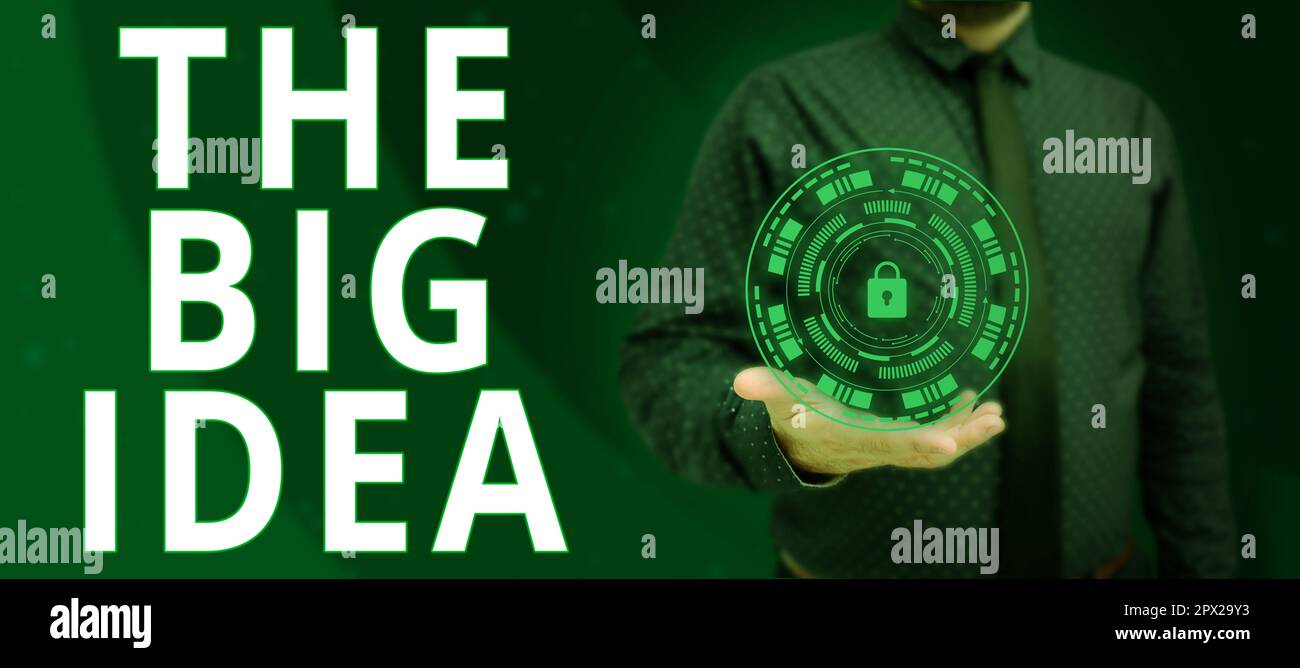 Text sign showing The Big Idea, Business idea have a successful idea ...