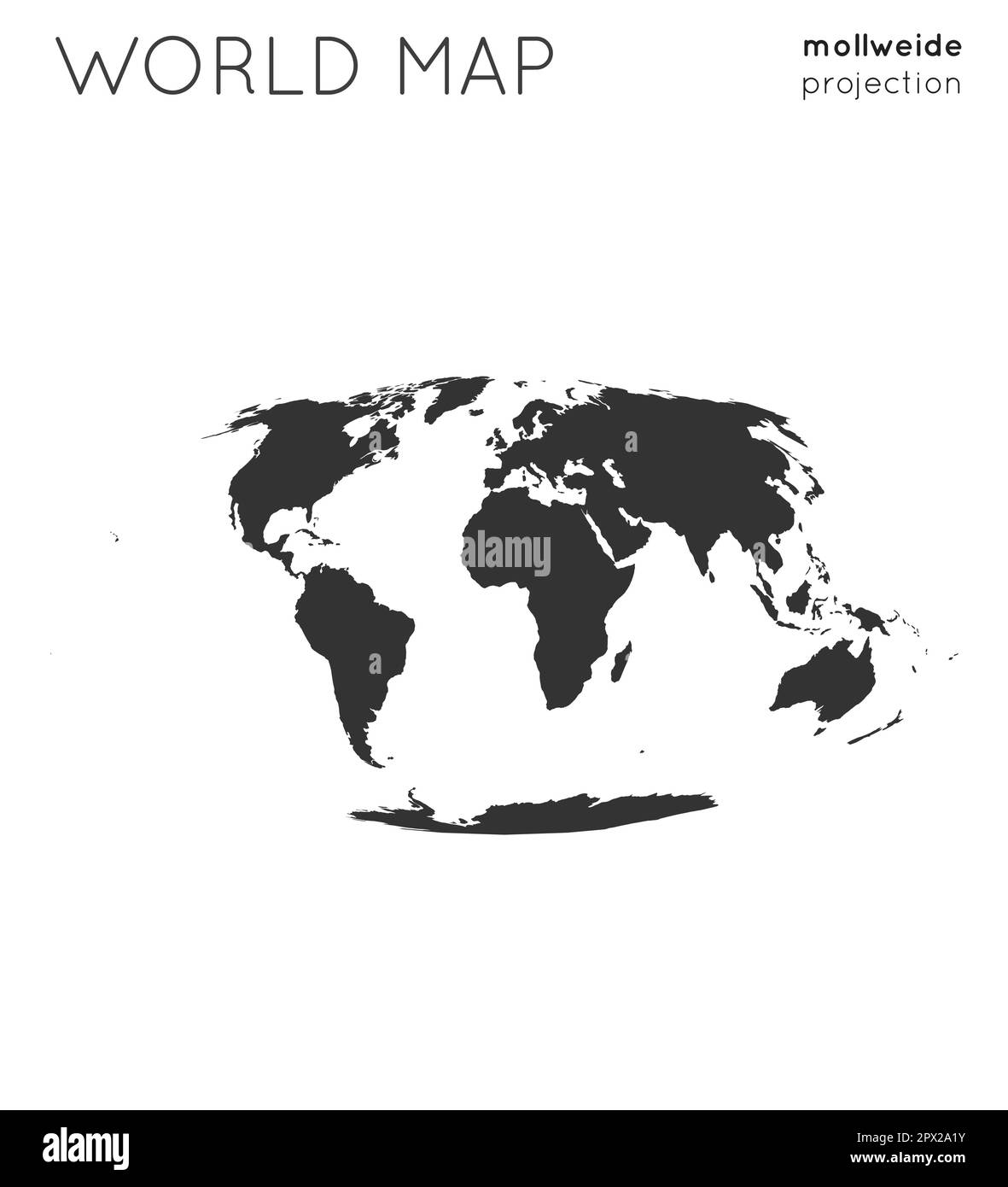 Mollweide projection world map hi-res stock photography and images - Alamy