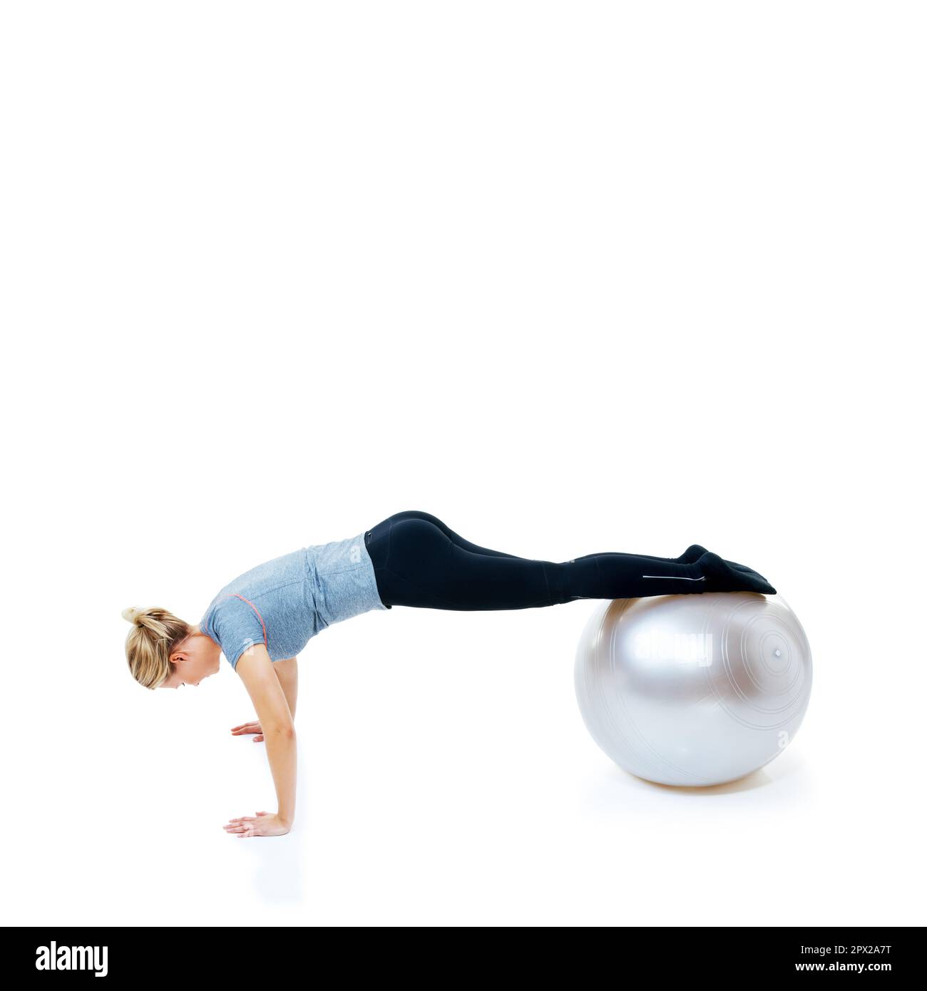 Woman exercise ball push ups hi-res stock photography and images - Alamy