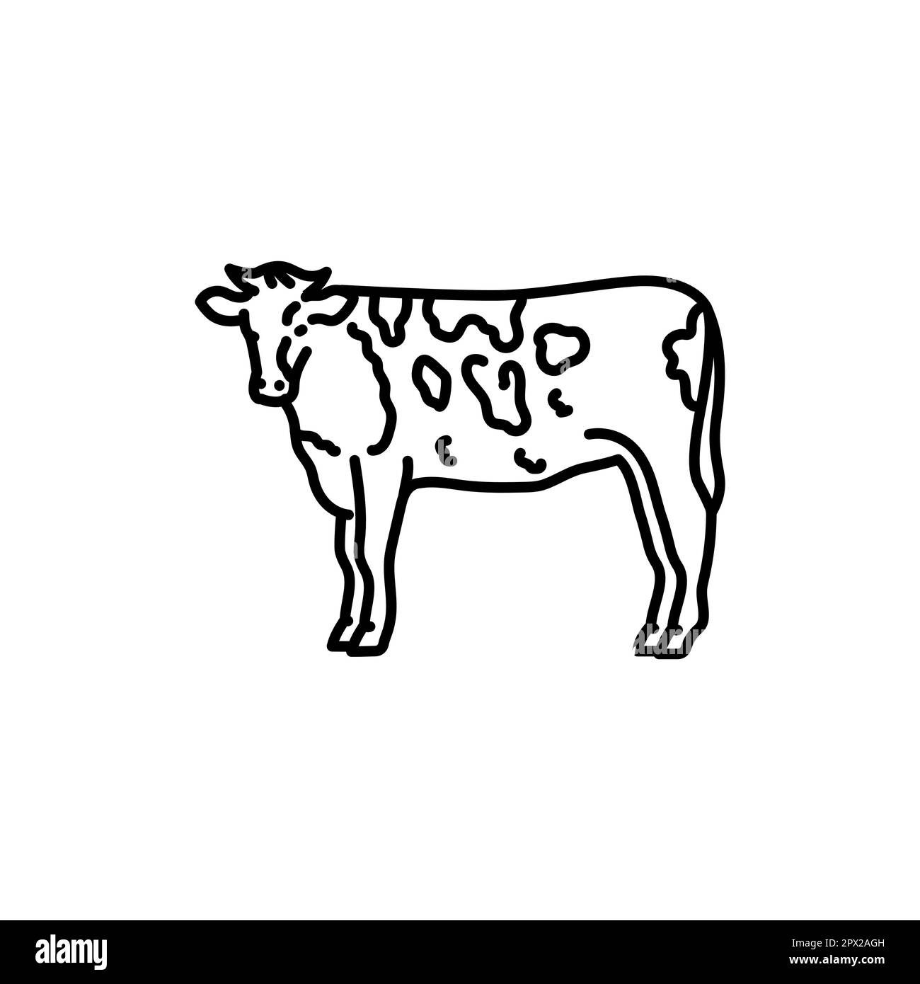 Cow black line icon. Farm animals. Pictogram for web page, mobile app ...