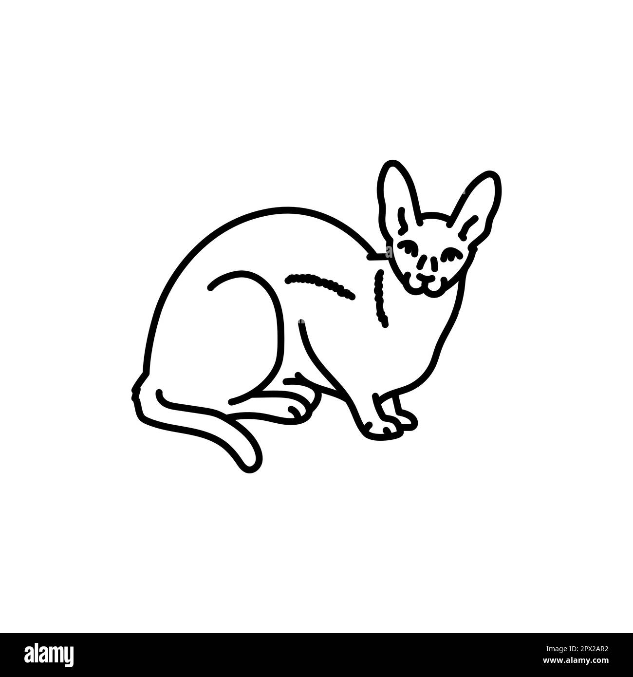 Cornish rex cat line icon. Farm animals. Pictogram for web page, mobile ...
